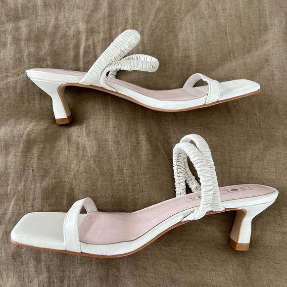 Sol Sana | Shoes | Sol Sana White Kitten Heels Lightly Worn And Can Be Worn In Multiple Ways ...